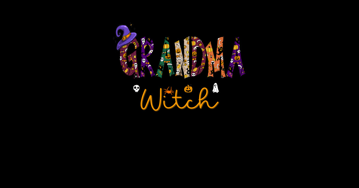 Funny Grandma Witch Hat Bat Flower Costume Halloween - Halloween ...