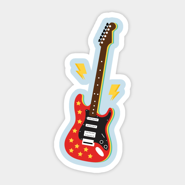 electric guitar - Cool Electric Guitar - Sticker | TeePublic