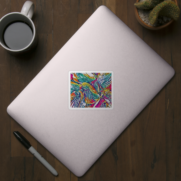Rainbow inspired hosta print - Psychedelic - Sticker | TeePublic