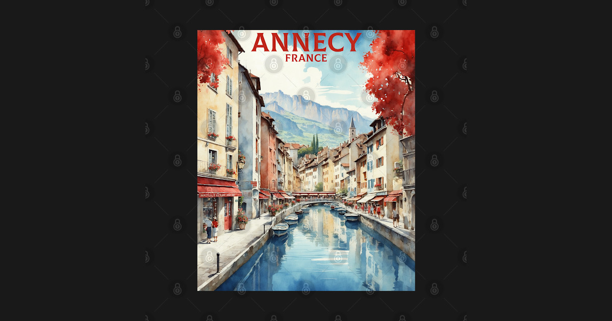 Annecy France Vintage Travel Poster Tourism - France - T-Shirt | TeePublic