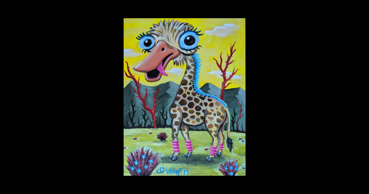 Freaky Giraffe - Giraffe - Sticker | TeePublic