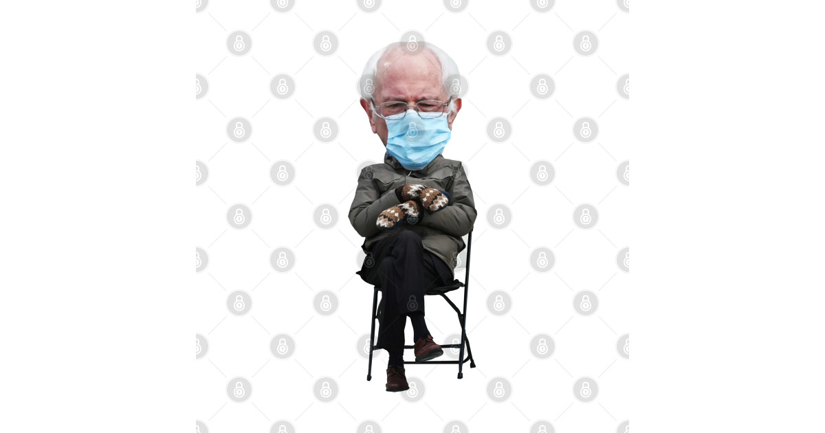 Bernie Sanders Sitting In A Folding Chair With Mittens At Inauguration ...