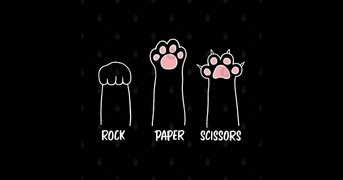 Cute Cat Paw Rock Paper Scissors - Cat Humor - Posters and Art Prints ...