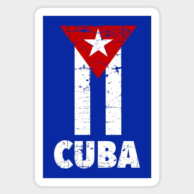 Cuban flag - Bandera de cuba - vintage grunge design - Cuba - Sticker ...