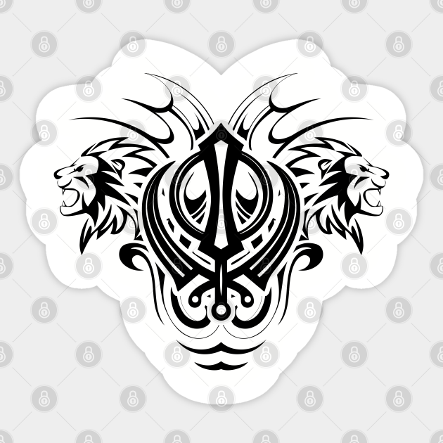 Decorative Sikh Khanda symbol - Khanda - Sticker | TeePublic