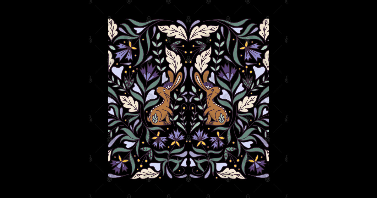 Scandinavian Folk Art Rabbit | Rabbit | Whimsical Forest - Rabbit ...