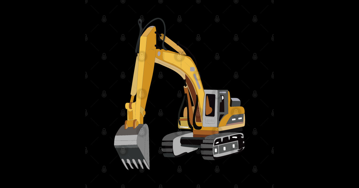 Construction Truck Backhoe Crane Claw - Trucks - Sticker | TeePublic