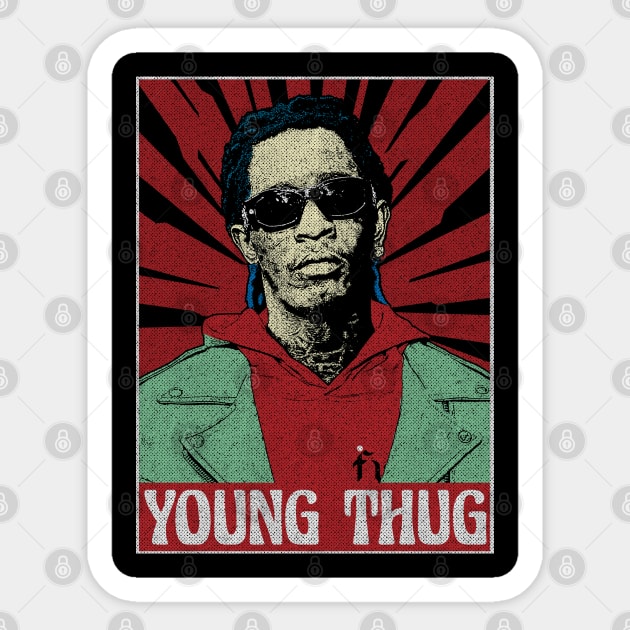 Young Thug Pop Art Style - Young Thug - Sticker | TeePublic