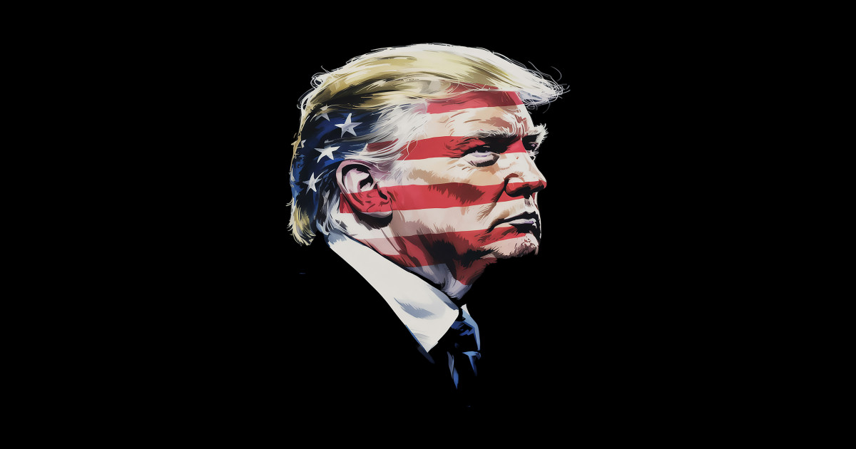 Donald Trump Portrait Face USA Flag 4th July 2025 - Donald Trump ...