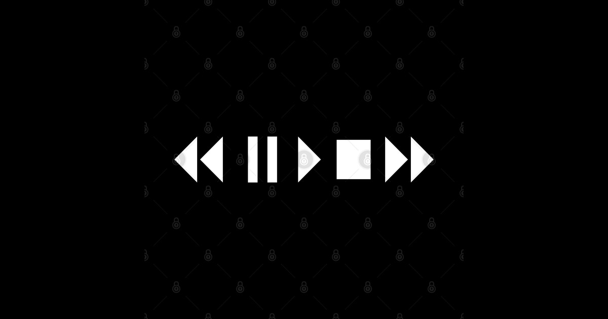 Play Pause Reverse Fast Forward Stop - Button - Sticker | TeePublic