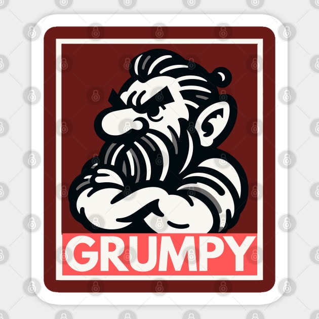 Grumpy Dwarf Silhouette - Grumpy - Sticker | TeePublic