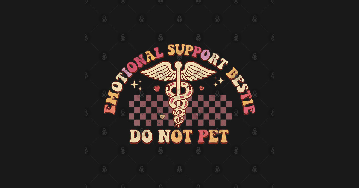 Emotional Support Bestie Retro Checker Art - Emotional Support Humor ...