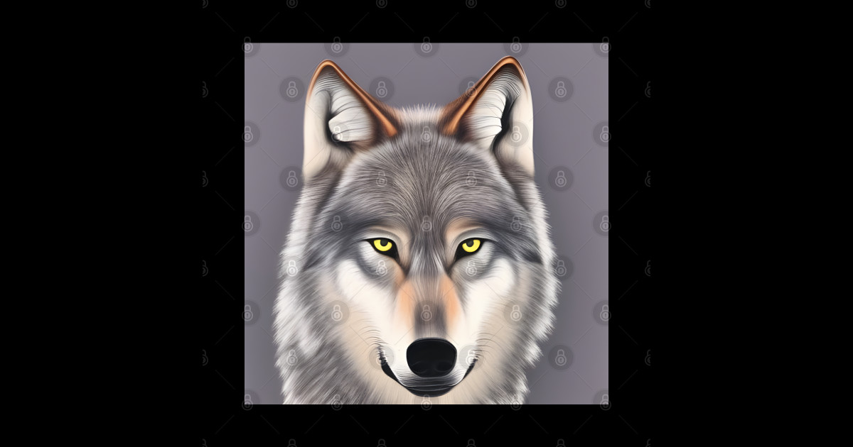 Wolf Face Illustrated In Pastels - Wolf Face - Sticker | TeePublic