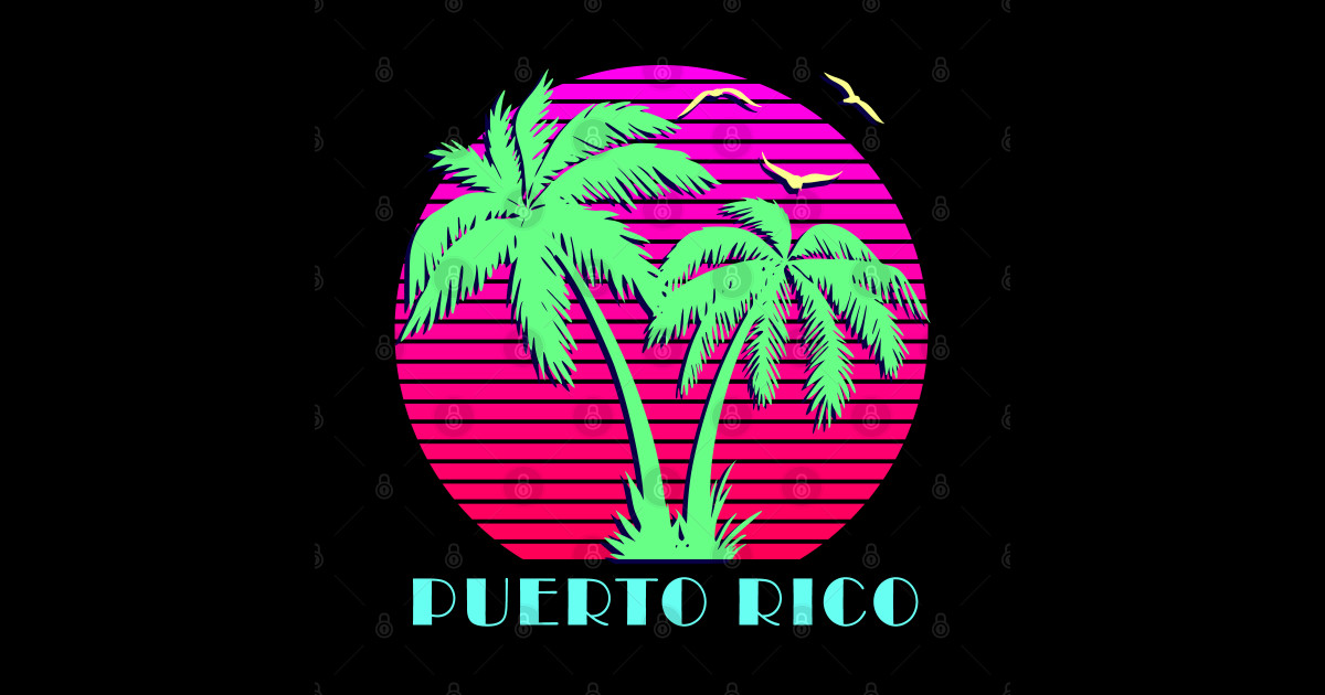 Puerto Rico Palm Trees Sunset - Puerto Rico - Sticker | TeePublic