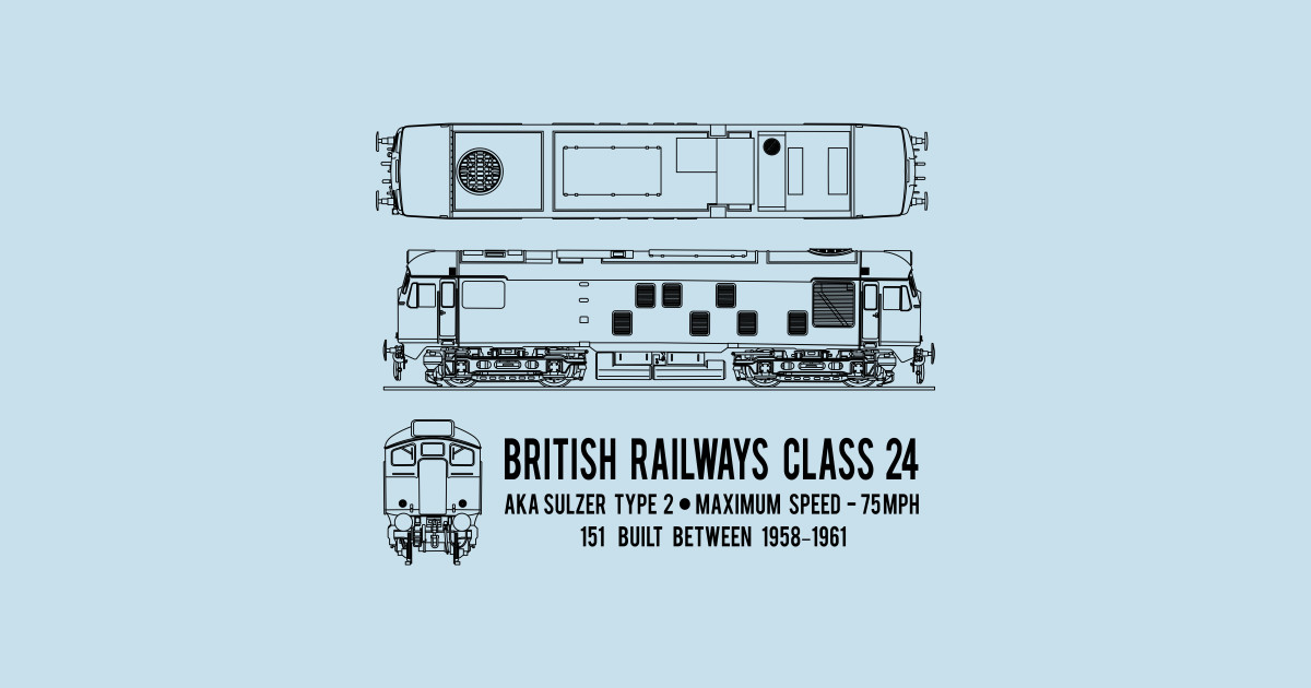 British Railways Class 24 Locomotive Blueprint Diagrams Gift - British ...