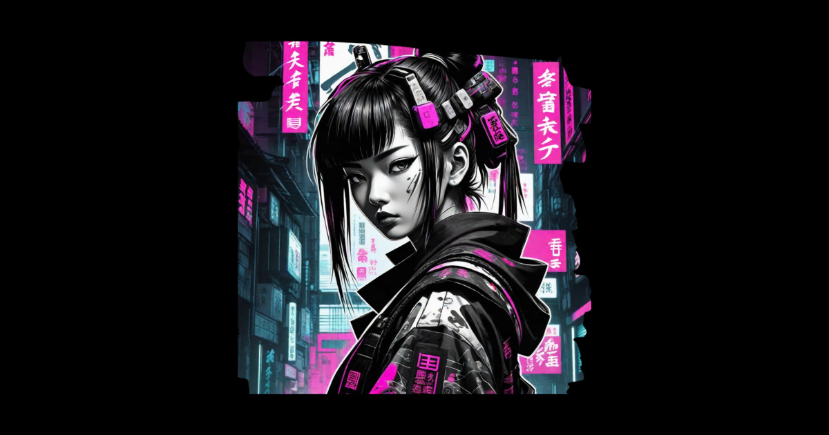 Japanese Futuristic Style - Japanese Art Style - Sticker | TeePublic