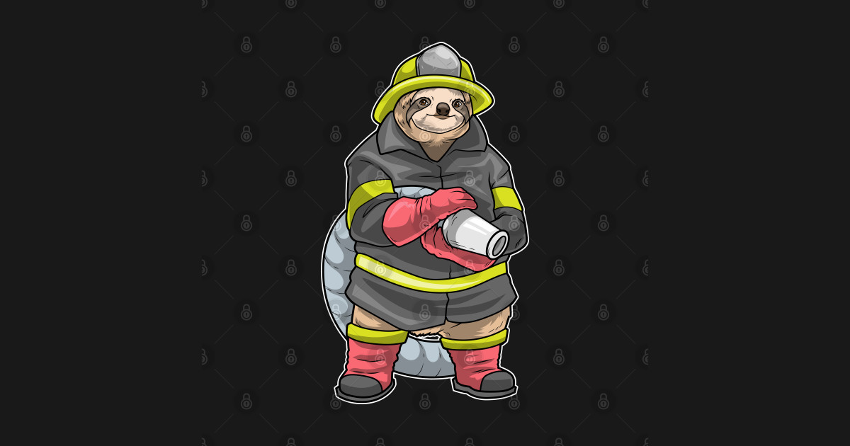 Sloth Firefighter Fire extinguisher - Fire Department - T-Shirt | TeePublic