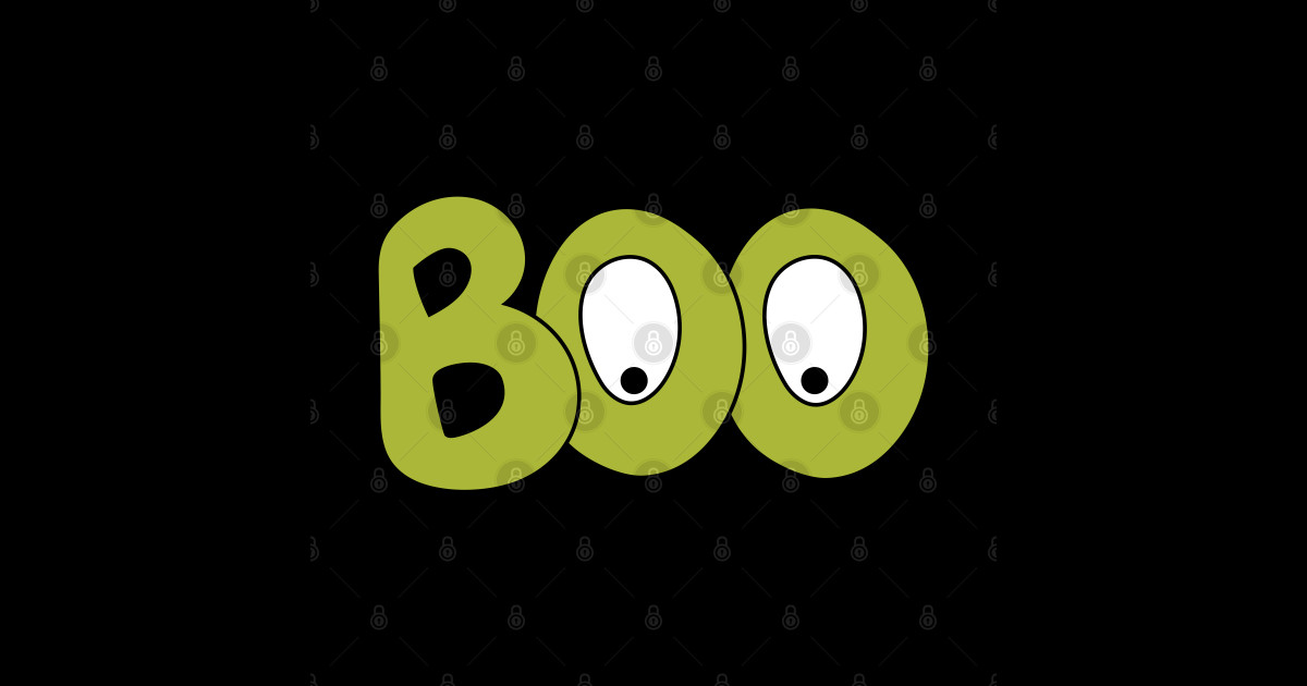 BOO text art cartoon eyes green bubble letters - Boo Cute Spooky ...