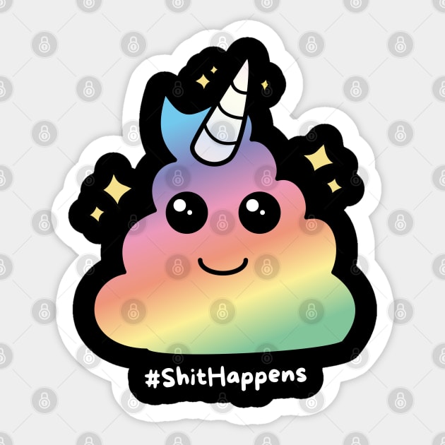 Unicorn Poop | Shit Happens - Unicorn Poop Shit Happens - Sticker ...
