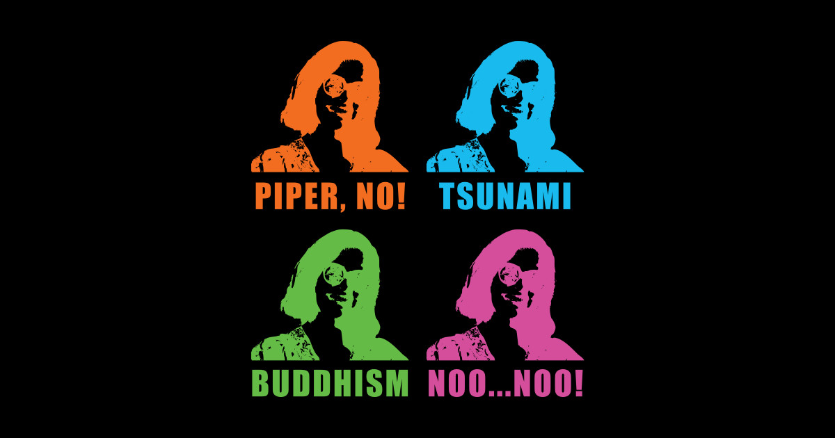 Piper No, Tsunami, Buddhism, noo noo - White Lotus - Sticker | TeePublic