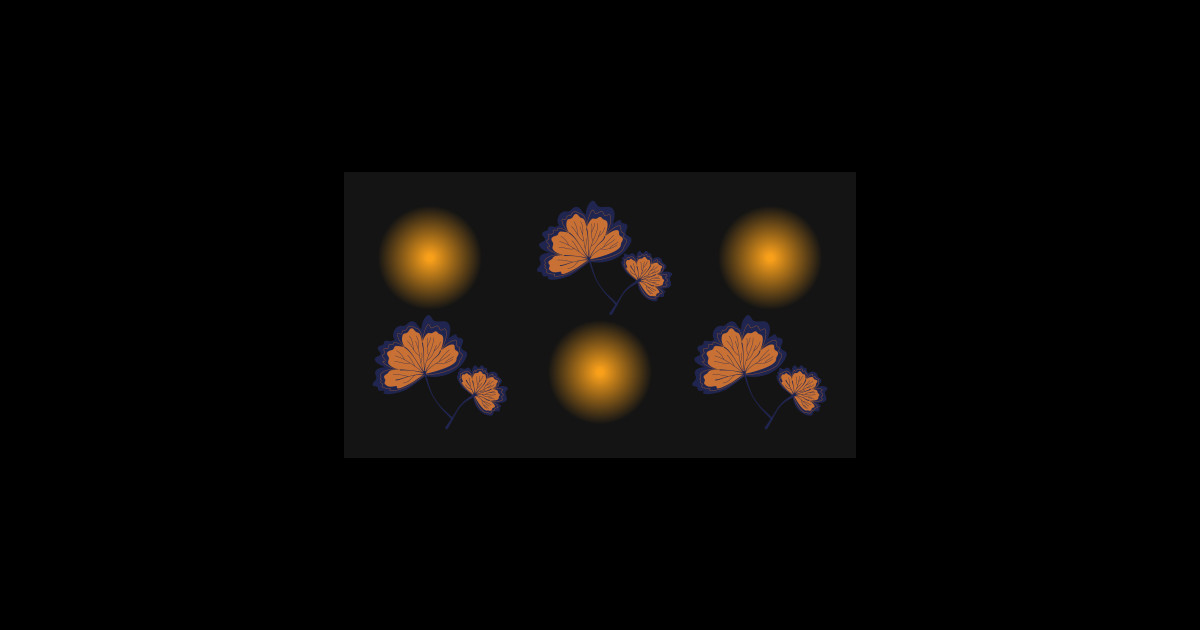 flowery night - Black - Sticker | TeePublic