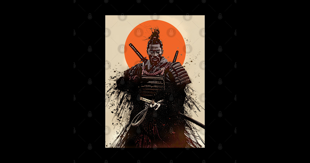 Yasuke (弥助) Black Samurai in 1579 Feudal Japan No. 14 on a Dark ...