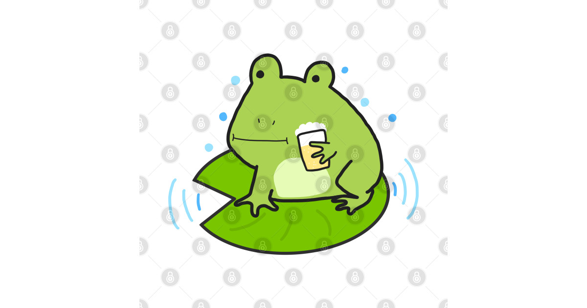 Cheers Kanpai Beer Fogg Cute Kawaii Funny Meme Animal Art - Cute Frog ...