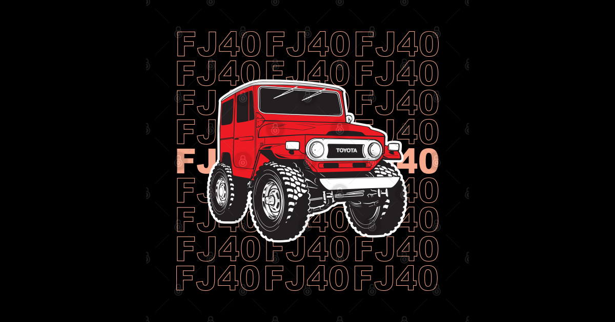 FJ40 Stacked Red - Fj40 - Sticker | TeePublic