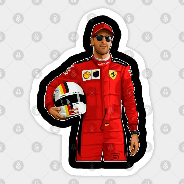 Sebastian Vettel Get Ready - Sebastian Vettel - Sticker | TeePublic