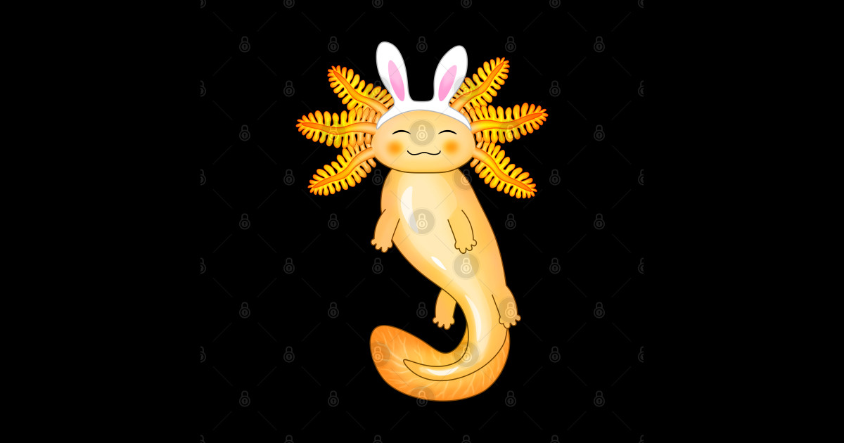 Cute Golden Easter Axolotl - Easter - Sticker | TeePublic