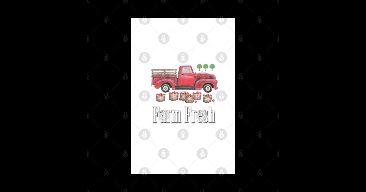 Old Red Farm Truck - Farm Fresh - Old Red Farm Truck - Sticker | TeePublic