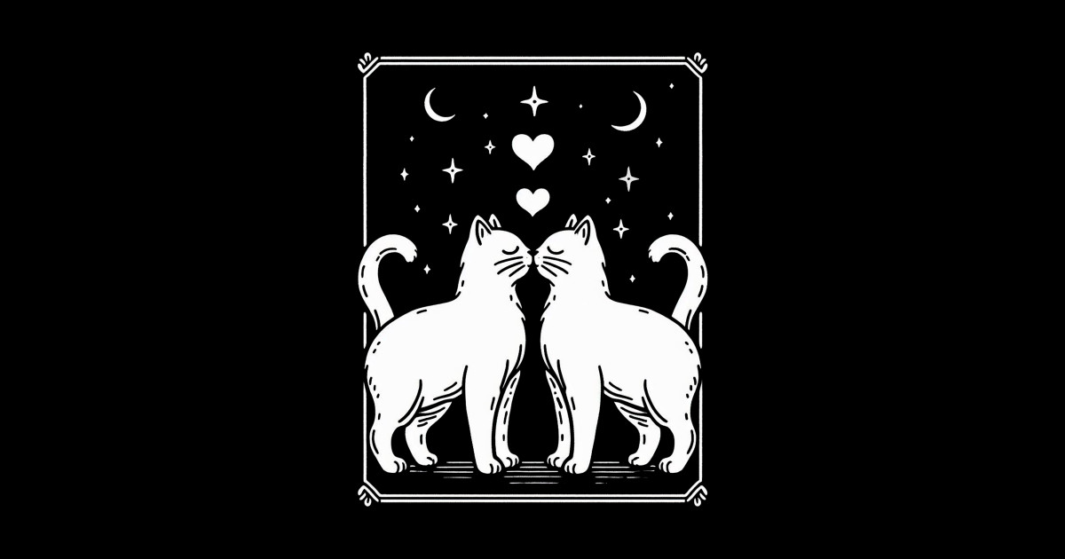 Starry Kiss: Cats in Love - Love - Sticker | TeePublic