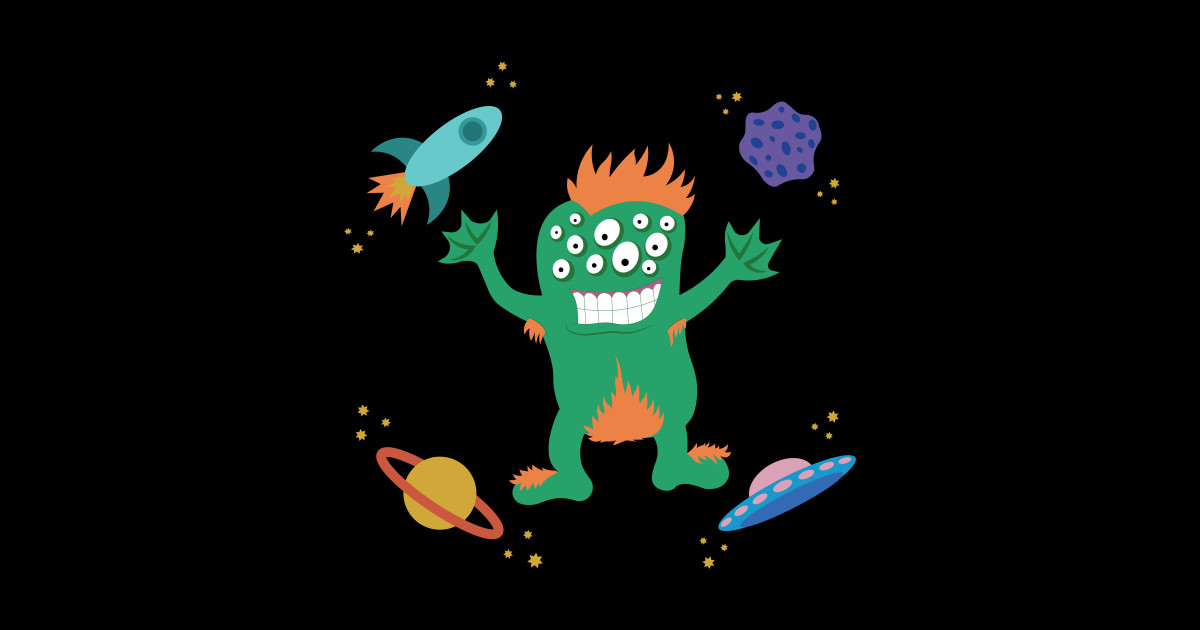 Whimsical Eyeball Monster - Space Monster - Sticker | TeePublic