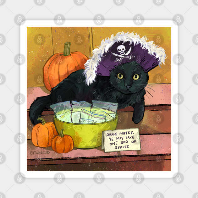 Bag of Sprite Catwheezie 2021 Halloween Illustration - Cats - Magnet ...