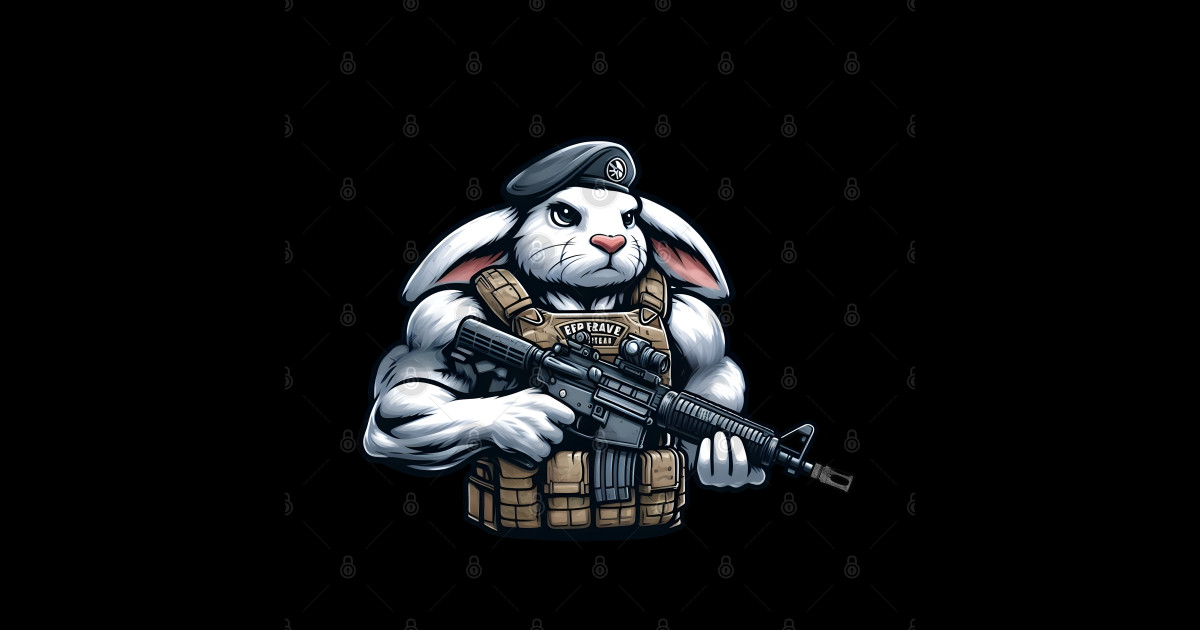 Tactical Rabbit - Rabbit - Sticker | TeePublic