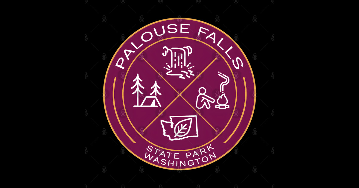 Palouse Falls State Park Heraldic - Palouse Falls - Sticker | TeePublic