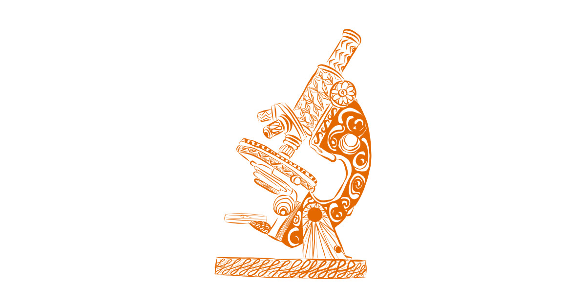 Scientific Microscope Line Drawing (Marigold Orange) - Microscope - T ...