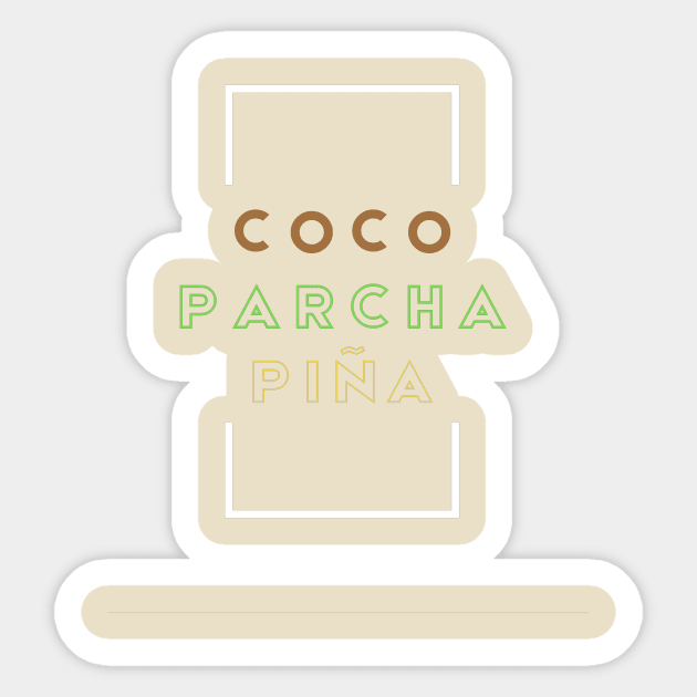 Coco Parcha y Piña - Puerto Rico - Sticker | TeePublic