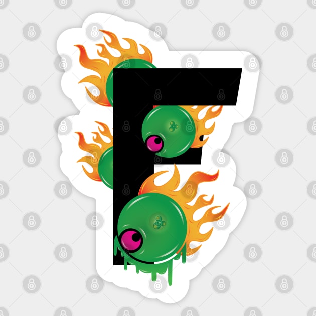 Poison Fire Alphabet - Alphabet Letters - Sticker | TeePublic
