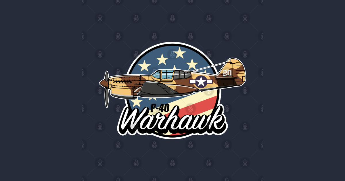 P-40 Warhawk (Front & Back Logo) - Ww2 Usaaf P40 Warhawk - T-Shirt ...