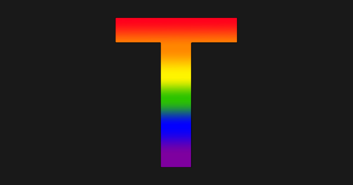 Rainbow Letter T - Rainbow - T-Shirt | TeePublic