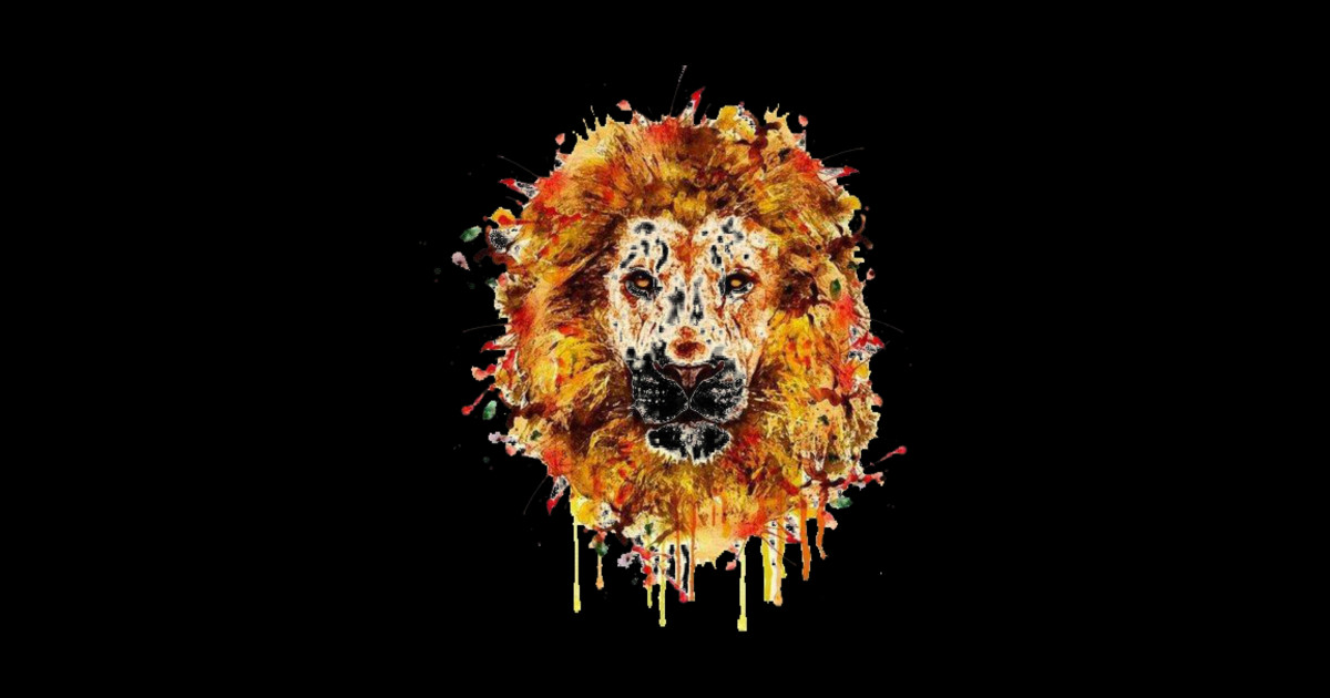 Watercolour Graffiti Lion - Lion Mane - Sticker | TeePublic