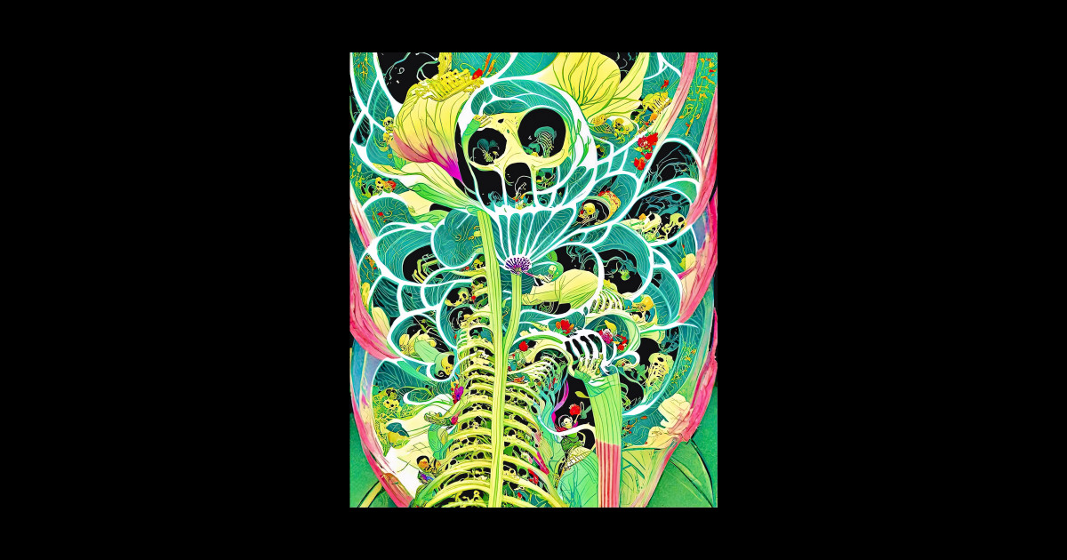 Bloom and Decay - Skeleton - Sticker | TeePublic