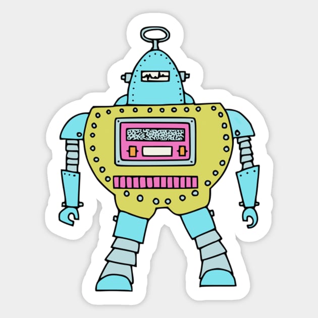 Bottie, retro robot - Retro - Sticker | TeePublic