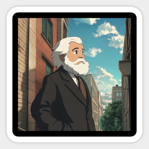 Karl Marx | Anime style - Karl Marx - Sticker | TeePublic
