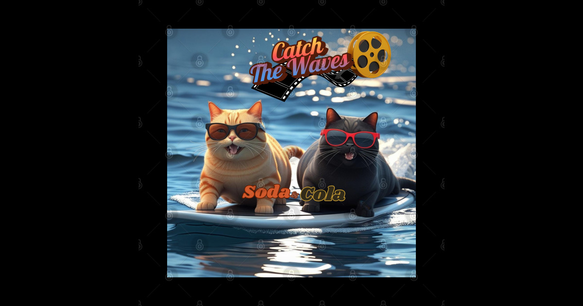 Soda & Cola's : Surfing Cats at the Beach – Cute Summer Vibes - Surfing ...