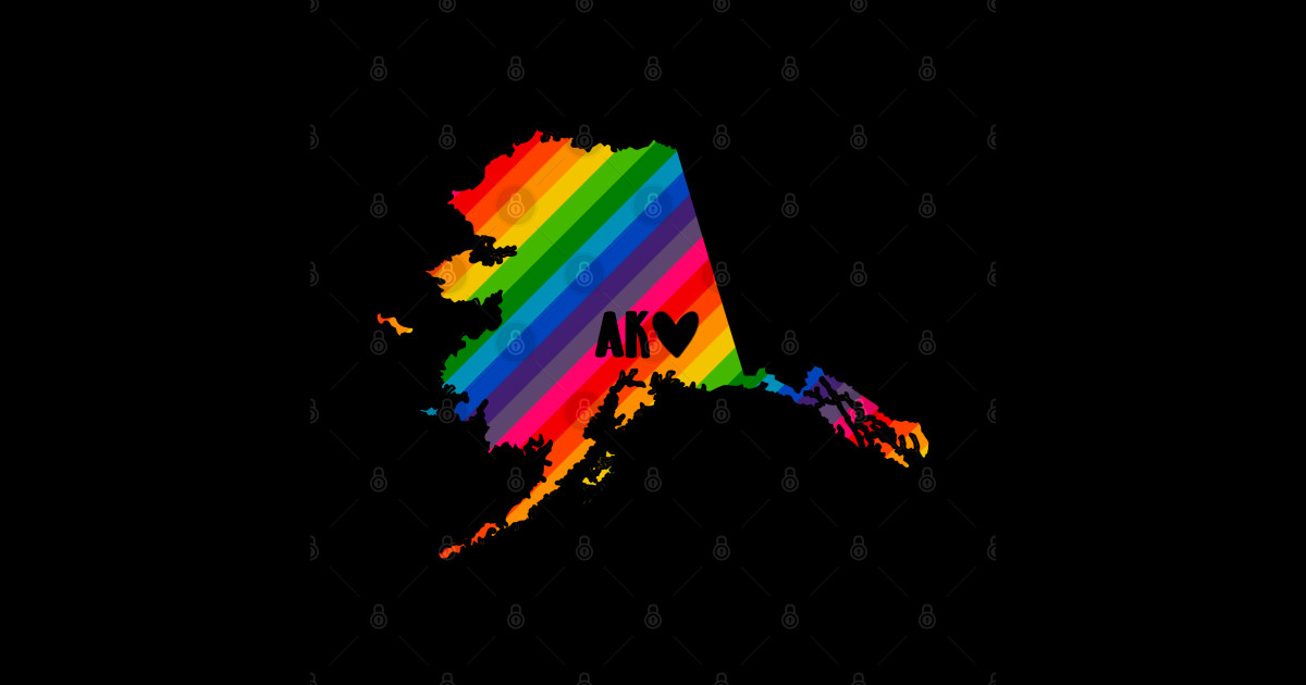 USA States: Alaska (rainbow) - Alaska - Sticker | TeePublic