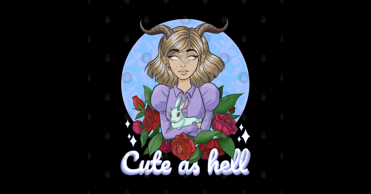 Cute as hell - demon girl - Cute As Hell - Sticker | TeePublic