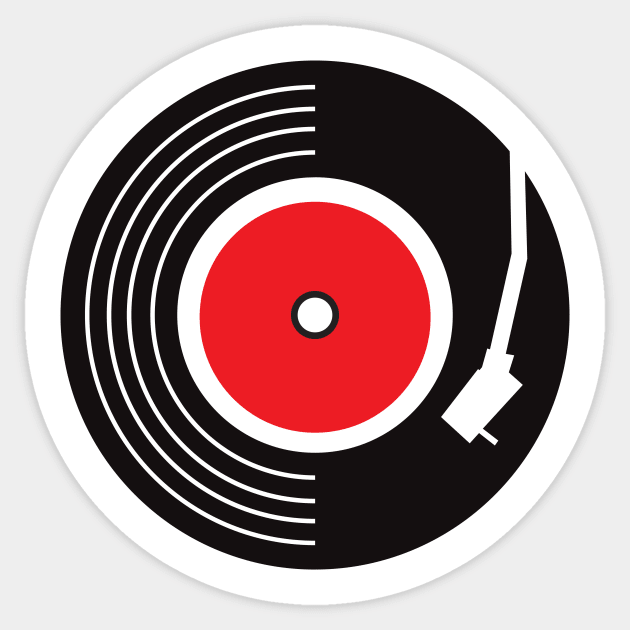 Retro Record - Record - Sticker | TeePublic