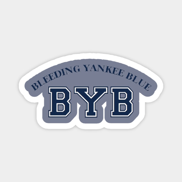 Bleeding Yankee Blue College Design - Yankees - Magnet | TeePublic